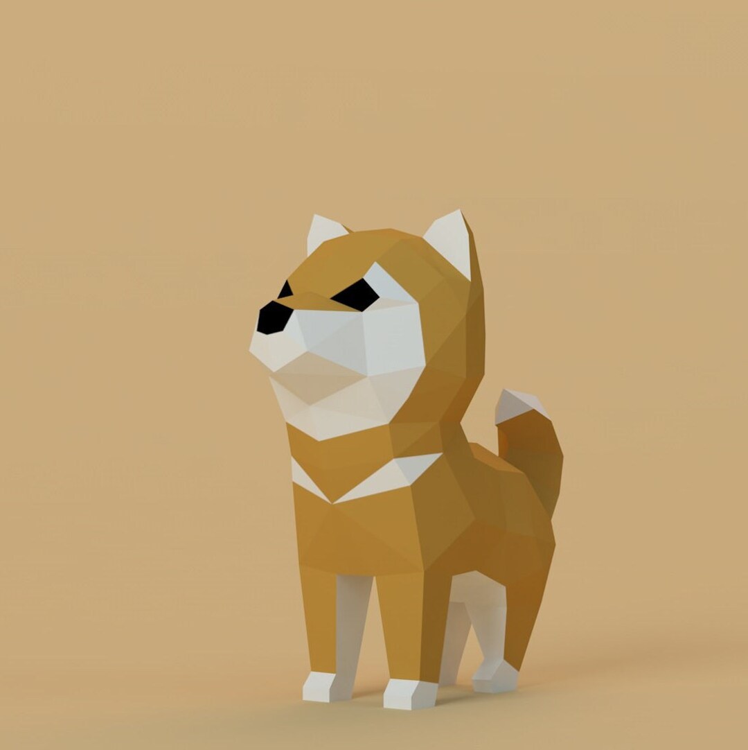 Shiba Inu, Dog, Animal Origami, DIY, Decoration, Homemade, 3D Paper ...