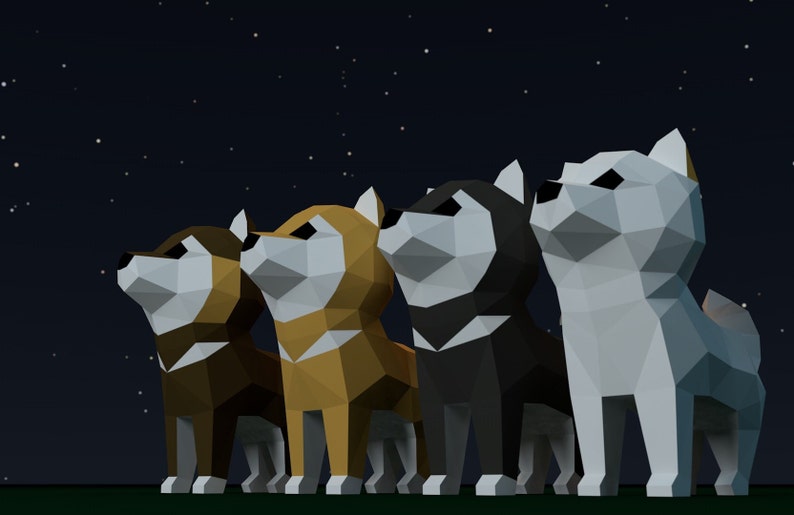 Shiba Inu, Dog, Animal Origami, DIY, Decoration, Homemade, 3D Paper ...