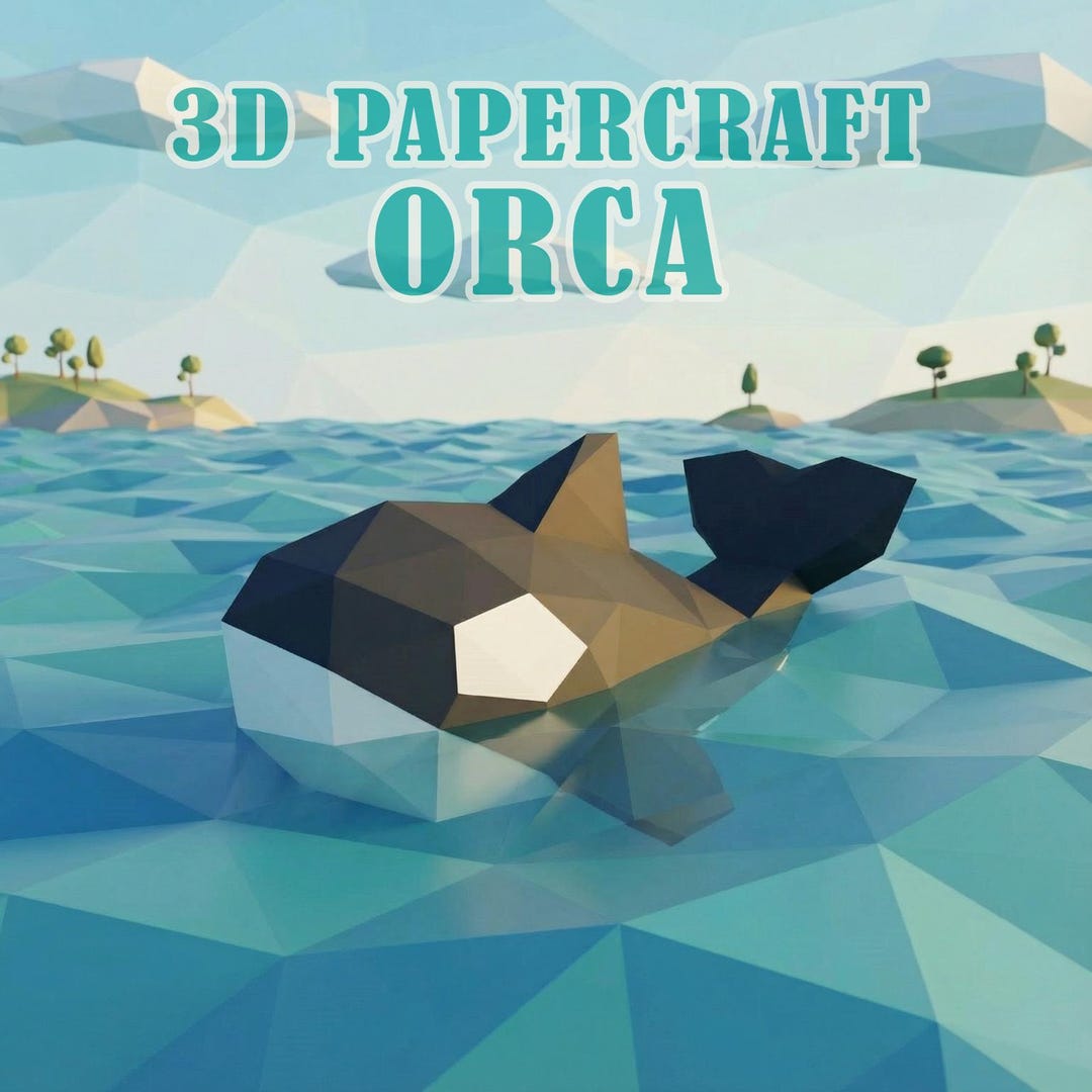 3D Paper Orca Sculpture: DIY Animal Origami (PDF Pattern) - Etsy