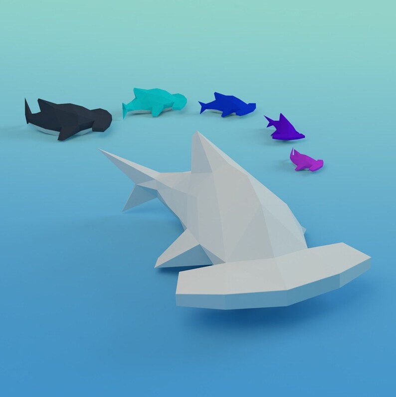 Hammerhead Shark, Animal Origami, DIY, Decoration, Homemade Ocean ...