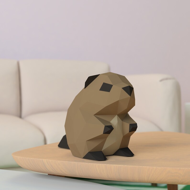 Beaver Origami DIY Paper Sculpture: 3D Papercraft Decoration (JPG ...
