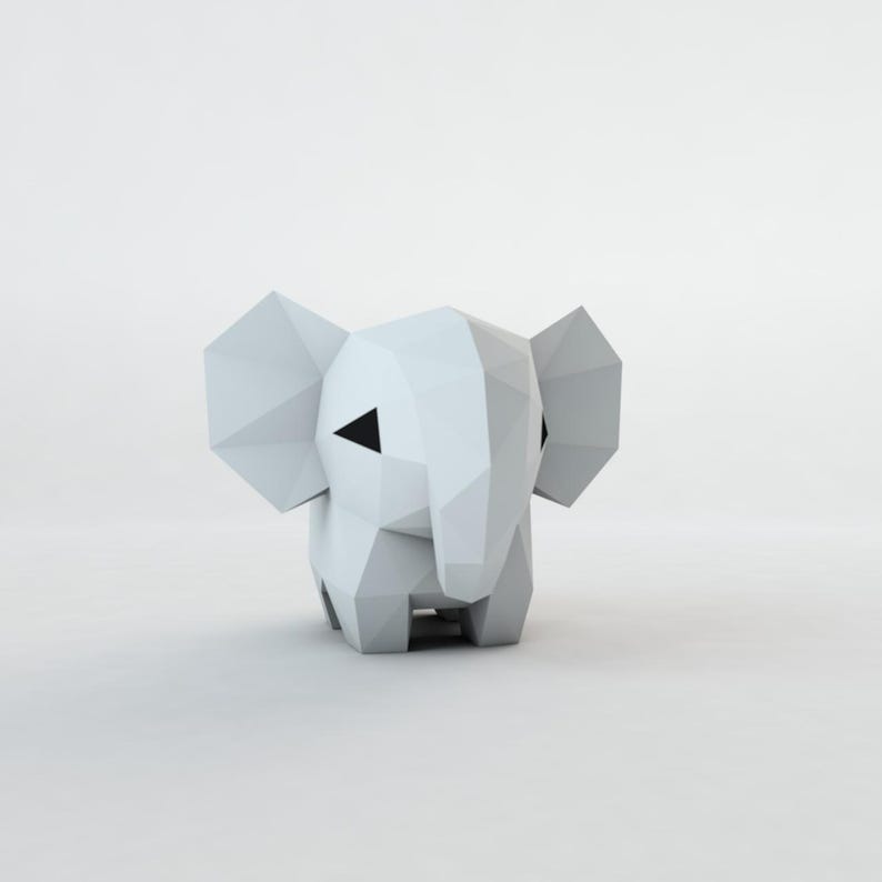 Elephant Papercraft Sculpture: DIY 3D Origami Decoration (PDF Pattern ...