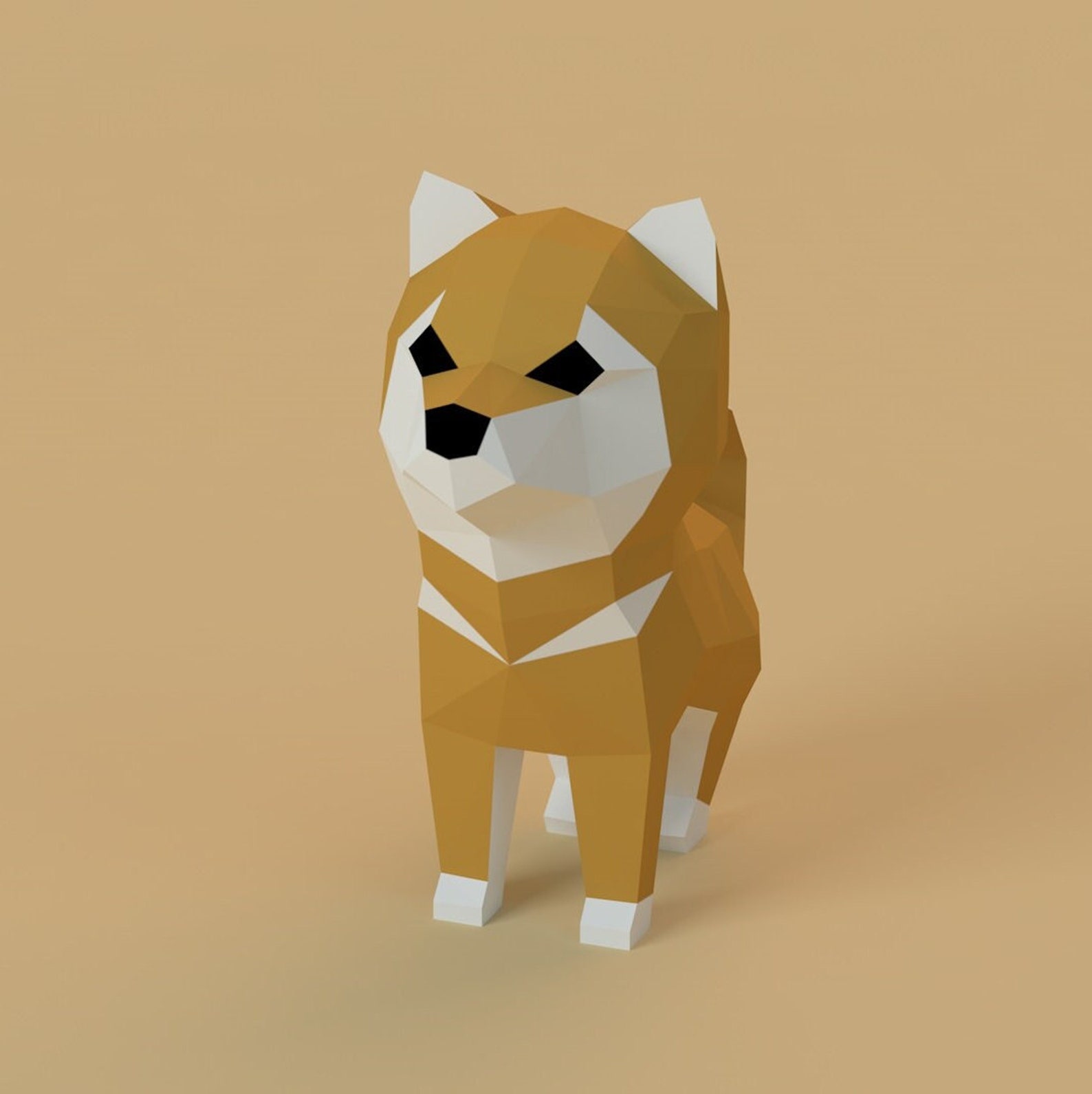 Shiba Inu, Dog, Animal Origami, DIY, Decoration, Homemade, 3D Paper ...