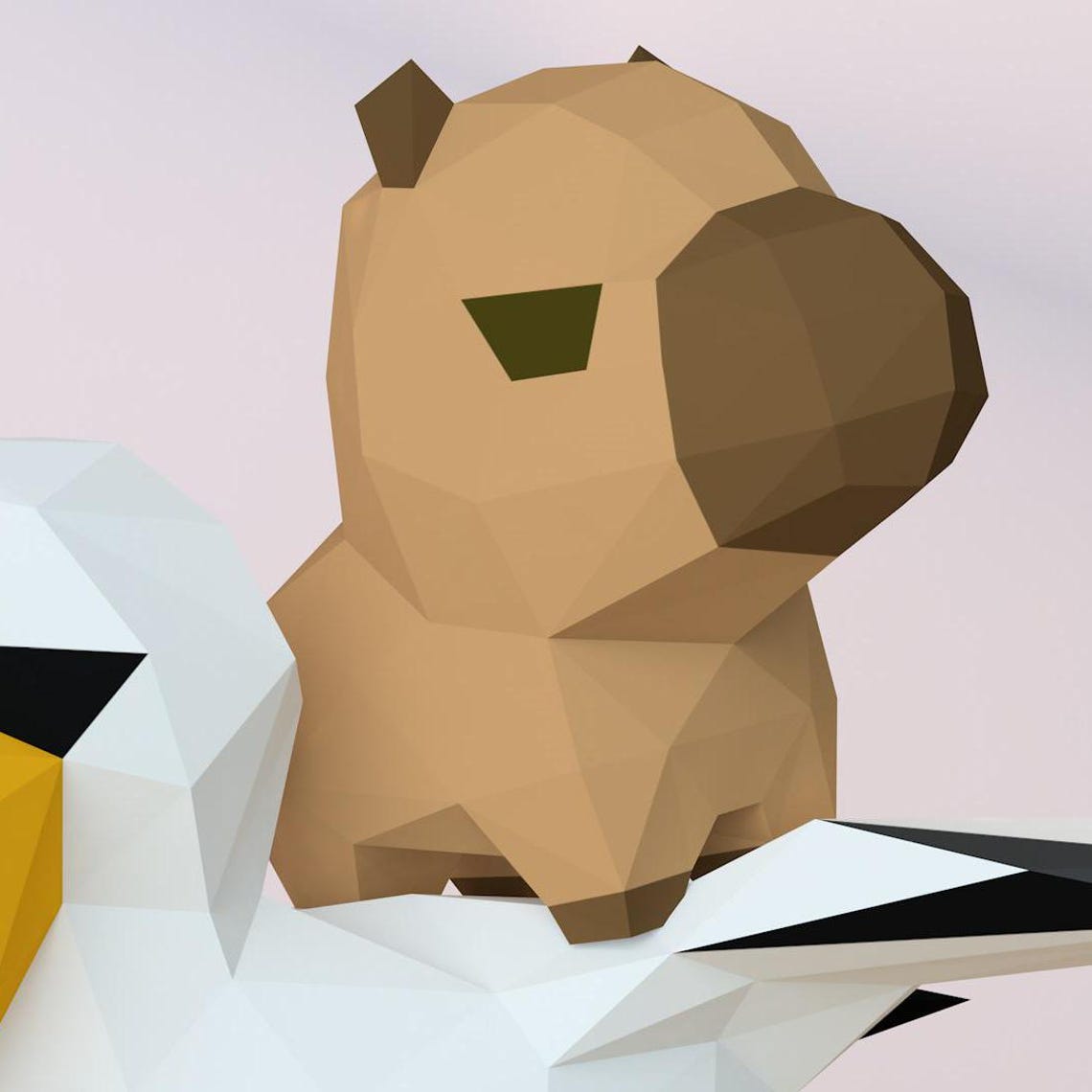 Capybara, Animal Origami, DIY, Decoration, Homemade, 3D Paper Sculpture ...