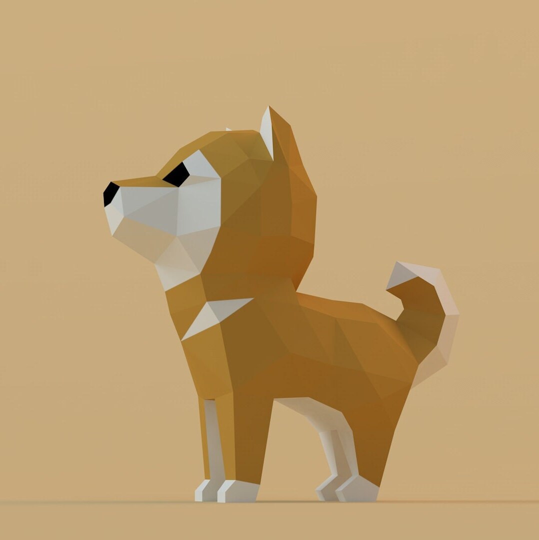 Shiba Inu, Dog, Animal Origami, DIY, Decoration, Homemade, 3D Paper ...