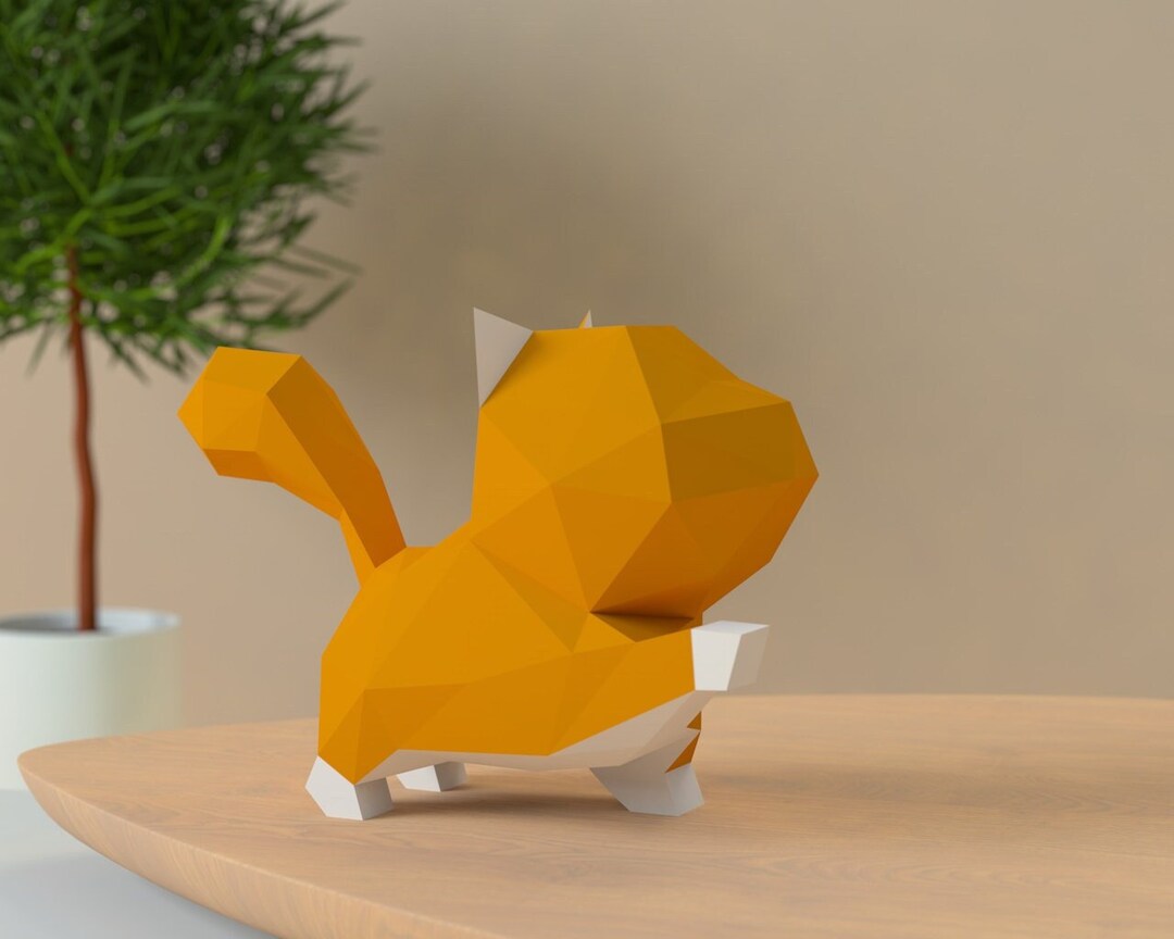 Playful Cat, Kitten, Calm, Hopeful,animal Origami, DIY, Decoration ...