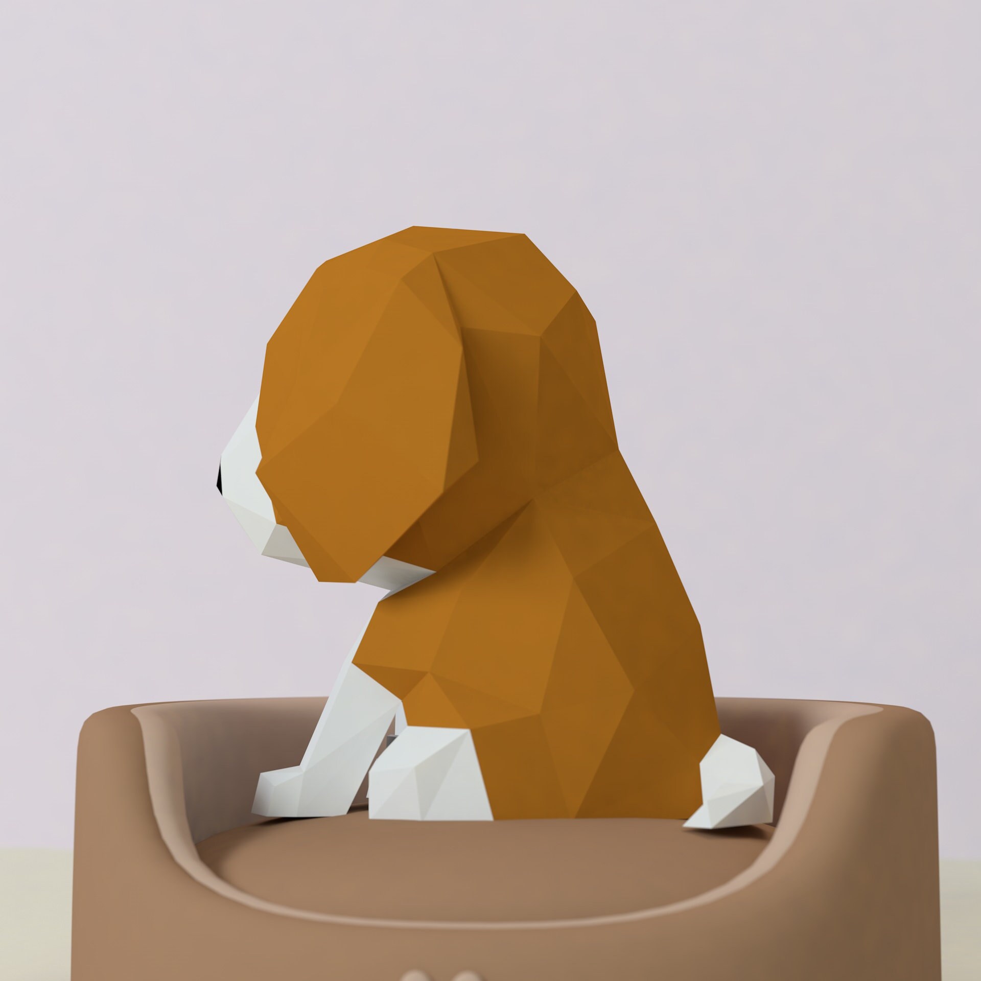 Beagle Papercraft Origami: 3D Low Polygon Dog Sculpture (PDF Pattern ...
