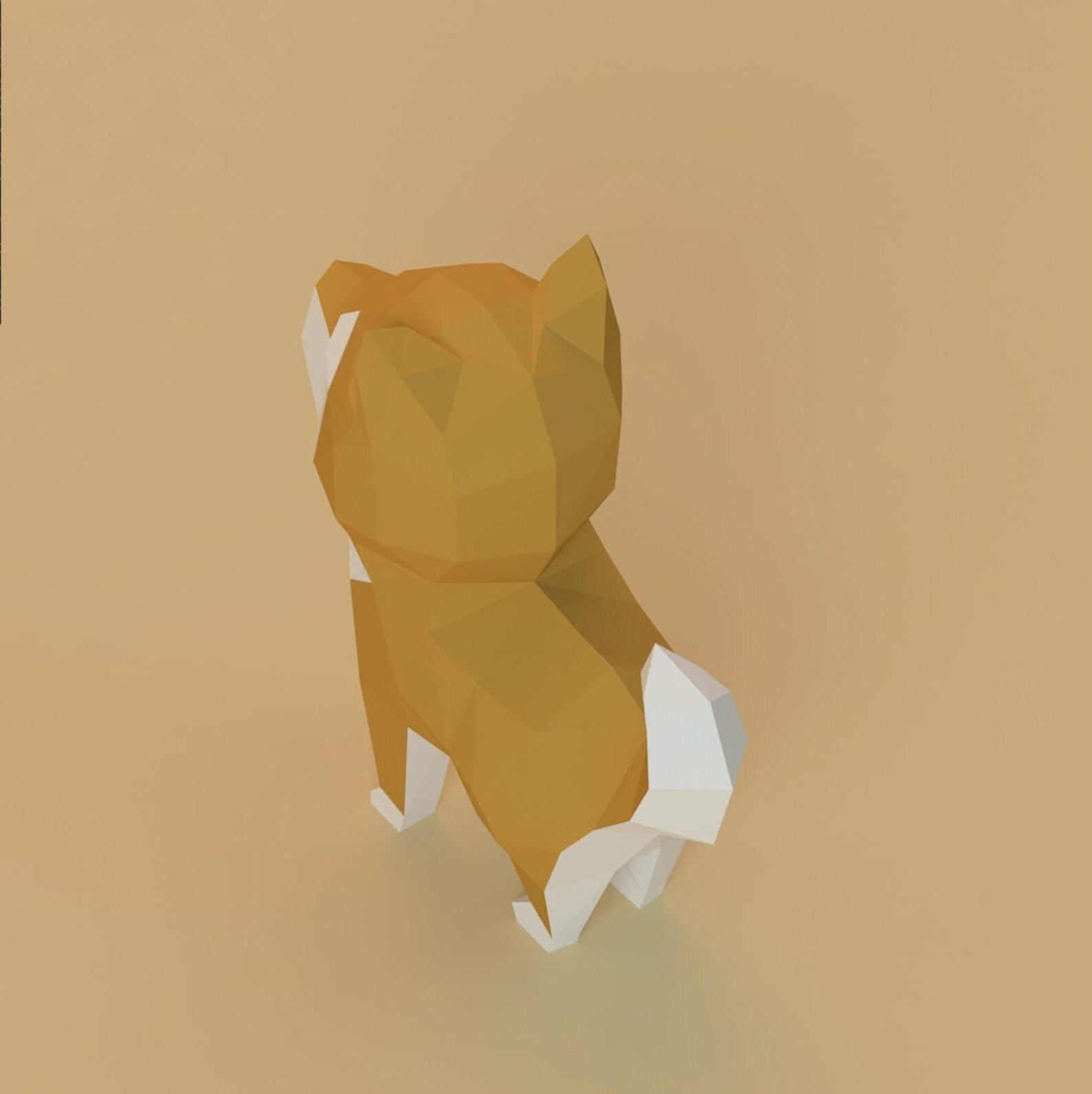 Shiba Inu, Dog, Animal Origami, DIY, Decoration, Homemade, 3D Paper ...