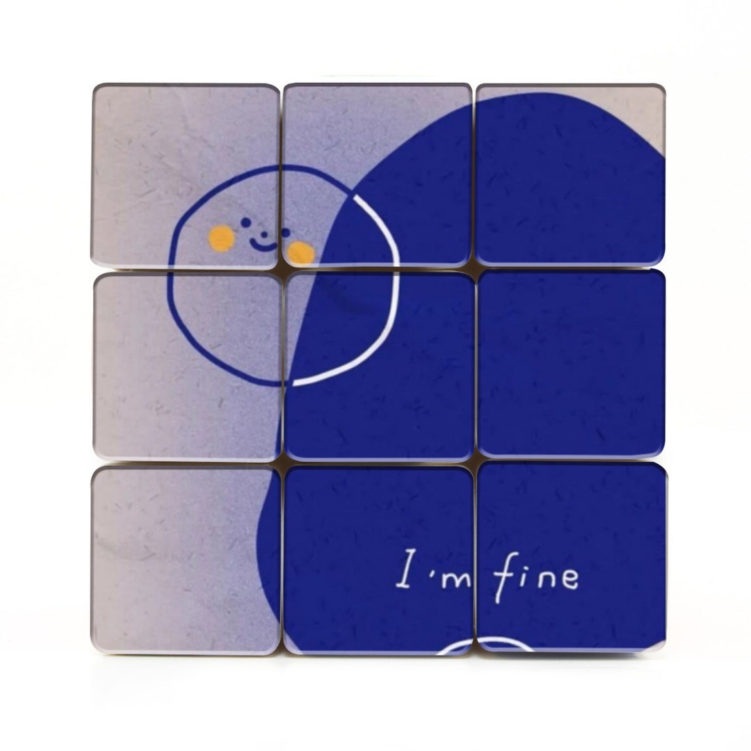 Printing Rubik's Cube With Cute Smiley Face Image, Customizable Third ...