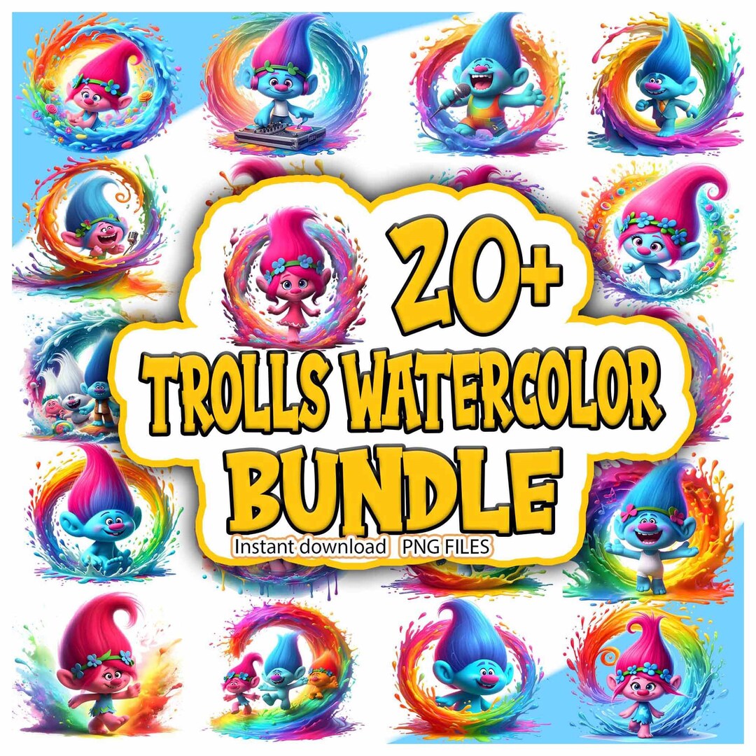 Trolls Svg Bundle, Trolls Png, Svg for Cricut, Svg Birthday, Trolls ...