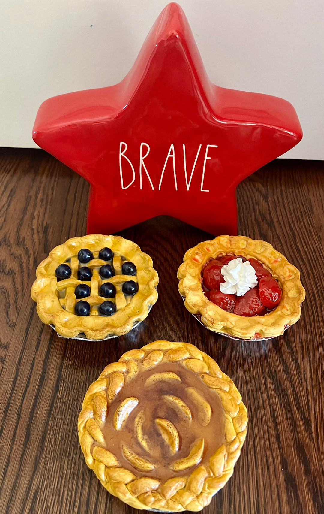 Faux Mini Pie Fake Strawberry, Blueberry, Apple, Pumpkin Pies 5 Mini ...