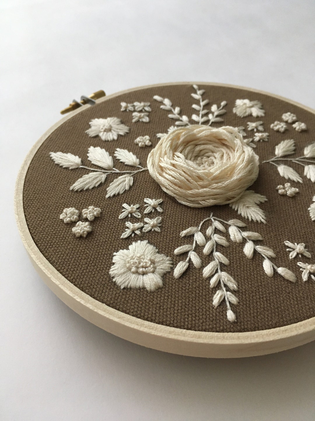 Finished Embroidery Hoop,floral Embroidery,wall Decor,home Decor,wild ...