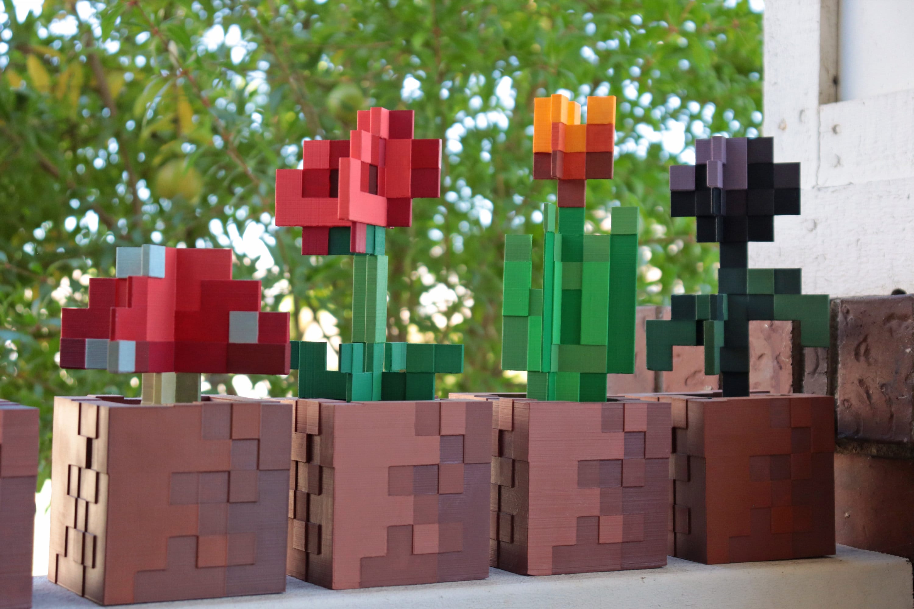 Minecraft Flower Pots Real Life Custom 3D Printed Pixel Art - Etsy