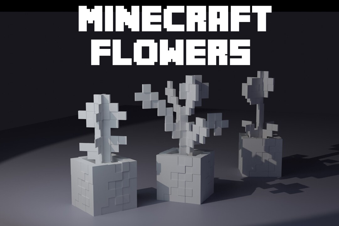 3D Printable Minecraft Flower Pot STL Files - Etsy