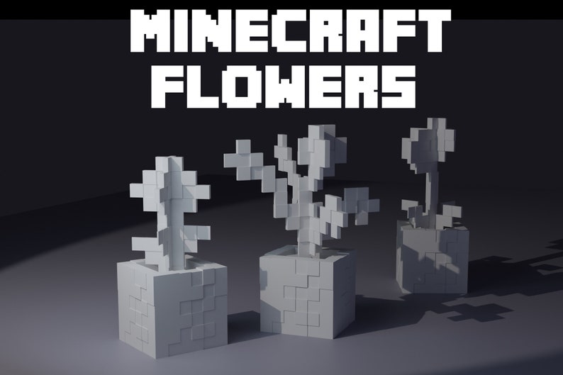 3D Printable Minecraft Flower Pot STL Files - Etsy