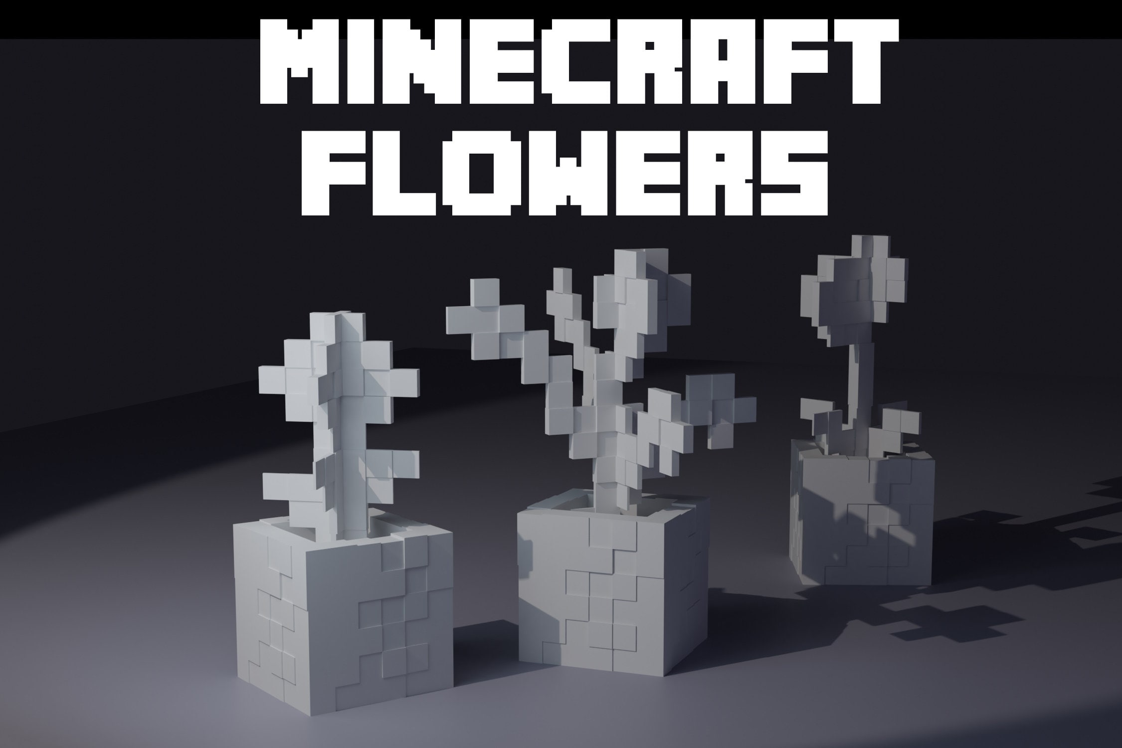 3D Printable Minecraft Flower Pot STL Files - Etsy