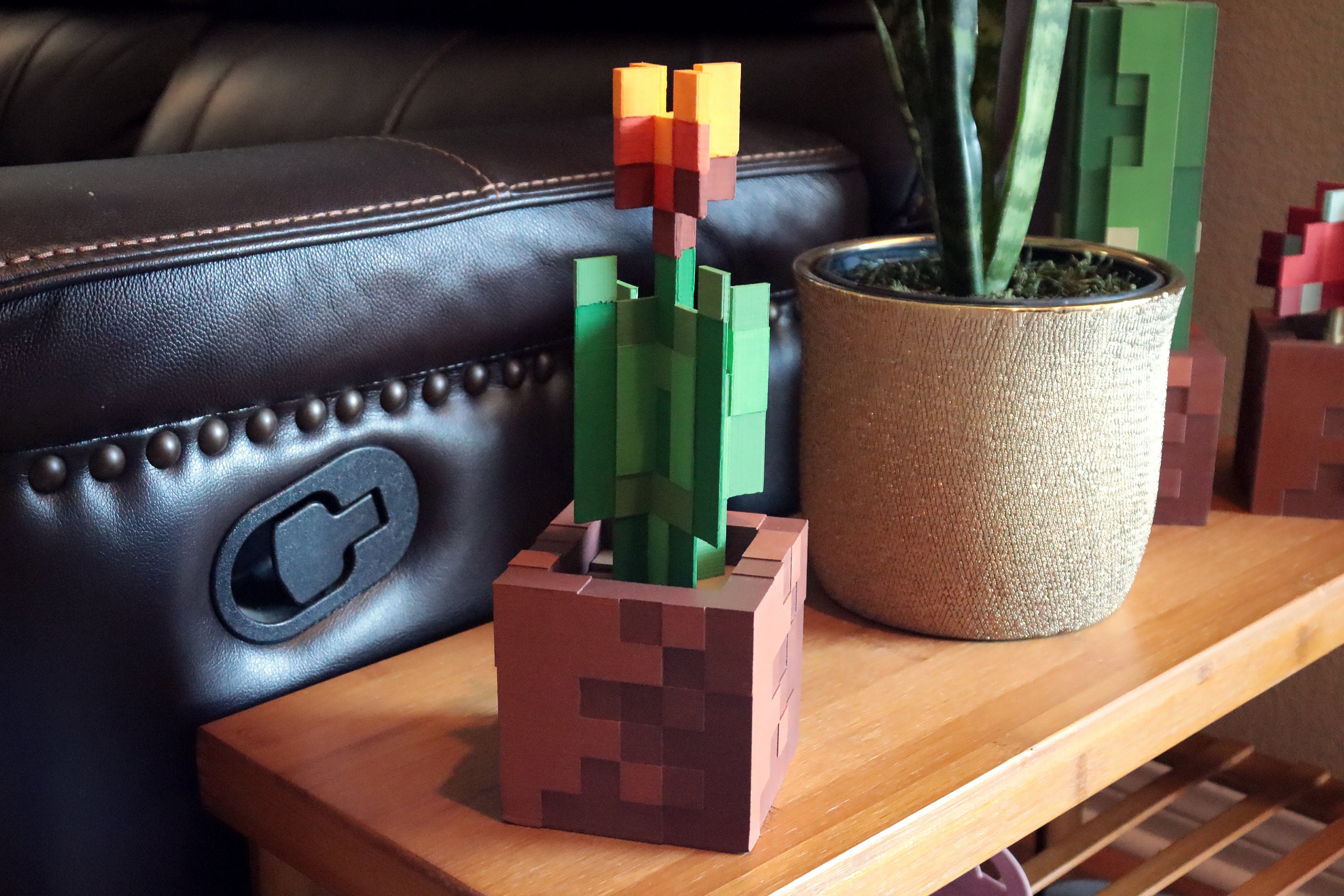 Minecraft Flower Pots Real Life Custom 3D Printed Pixel Art - Etsy