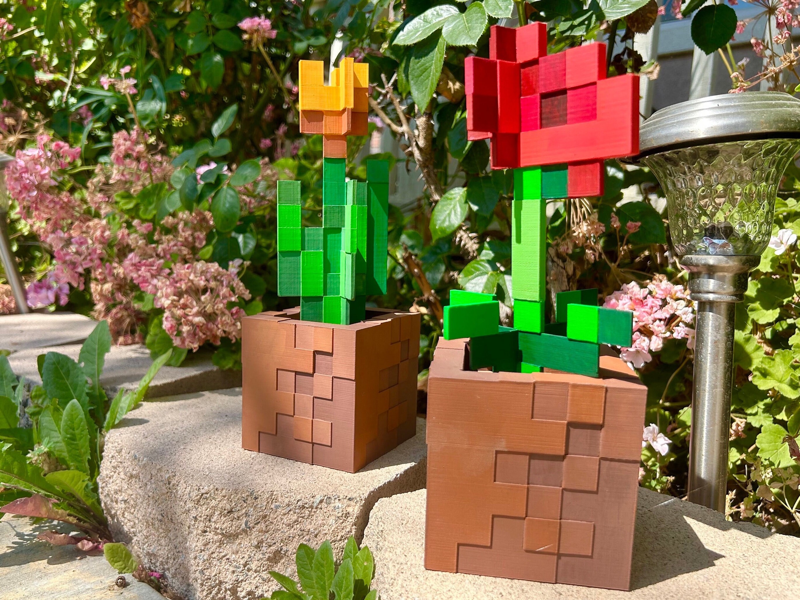 Minecraft Flower Pots Real Life Custom 3D Printed Pixel Art - Etsy