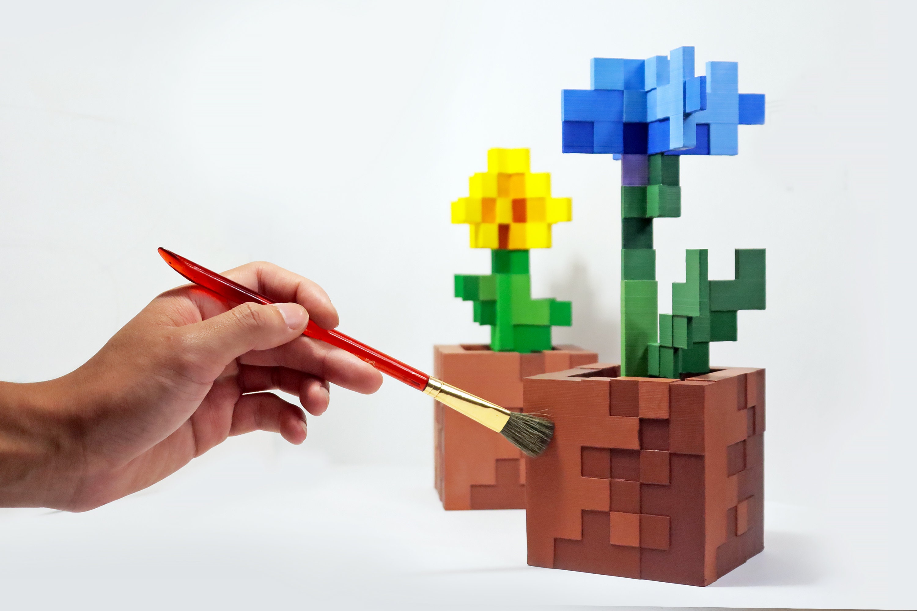 Minecraft Flower Pots Real Life Custom 3D Printed Pixel Art - Etsy