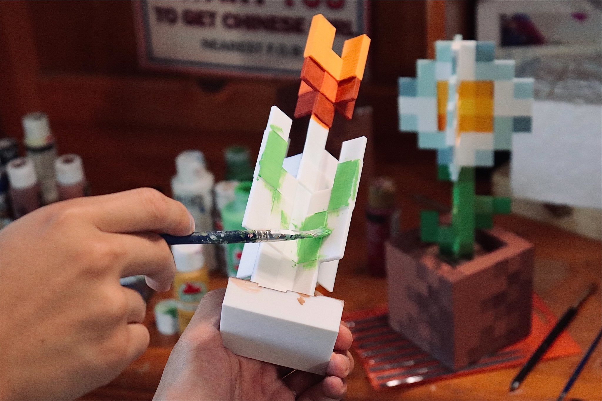 3D Printable Minecraft Flower Pot STL Files - Etsy