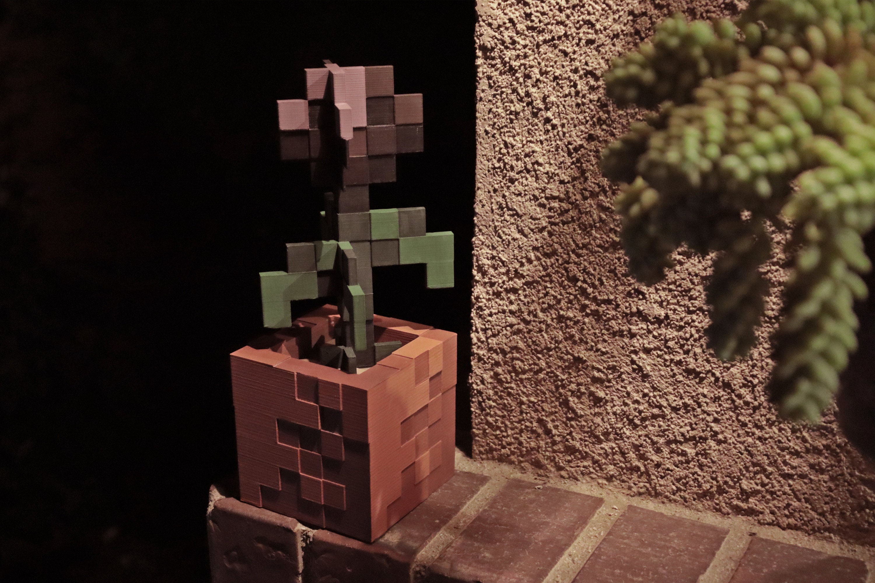 Minecraft Flower Pots Real Life Custom 3D Printed Pixel Art - Etsy