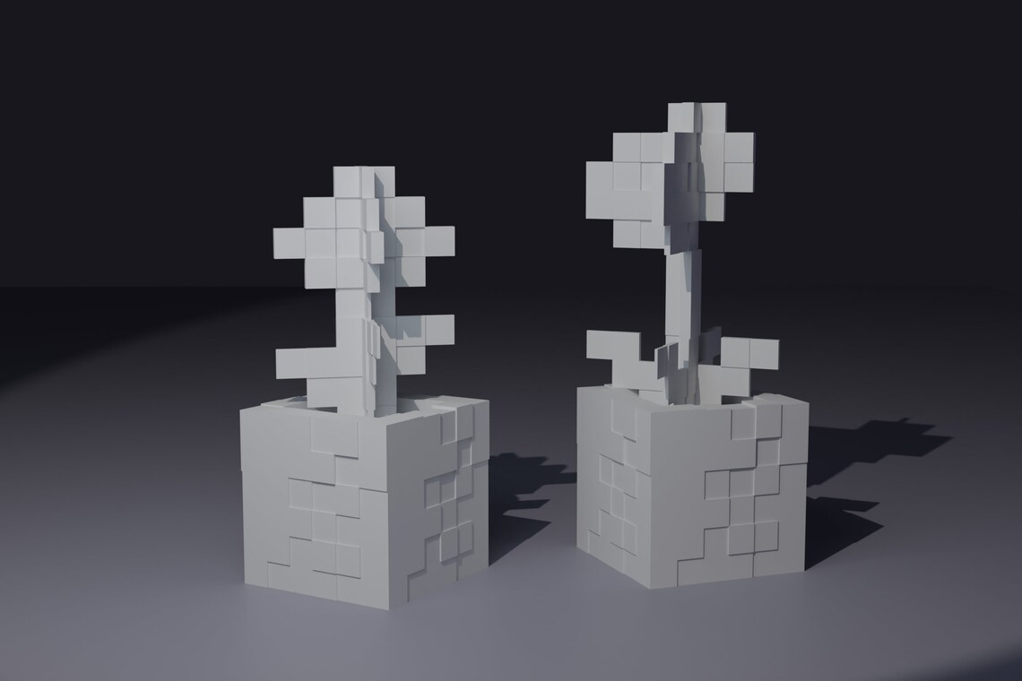 3D Printable Minecraft Flower Pot STL Files - Etsy
