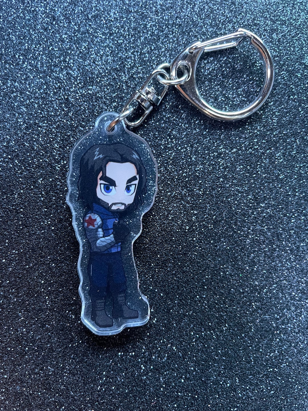My Hero Bucky Keychain Acrylic Charm Key Ring - Etsy