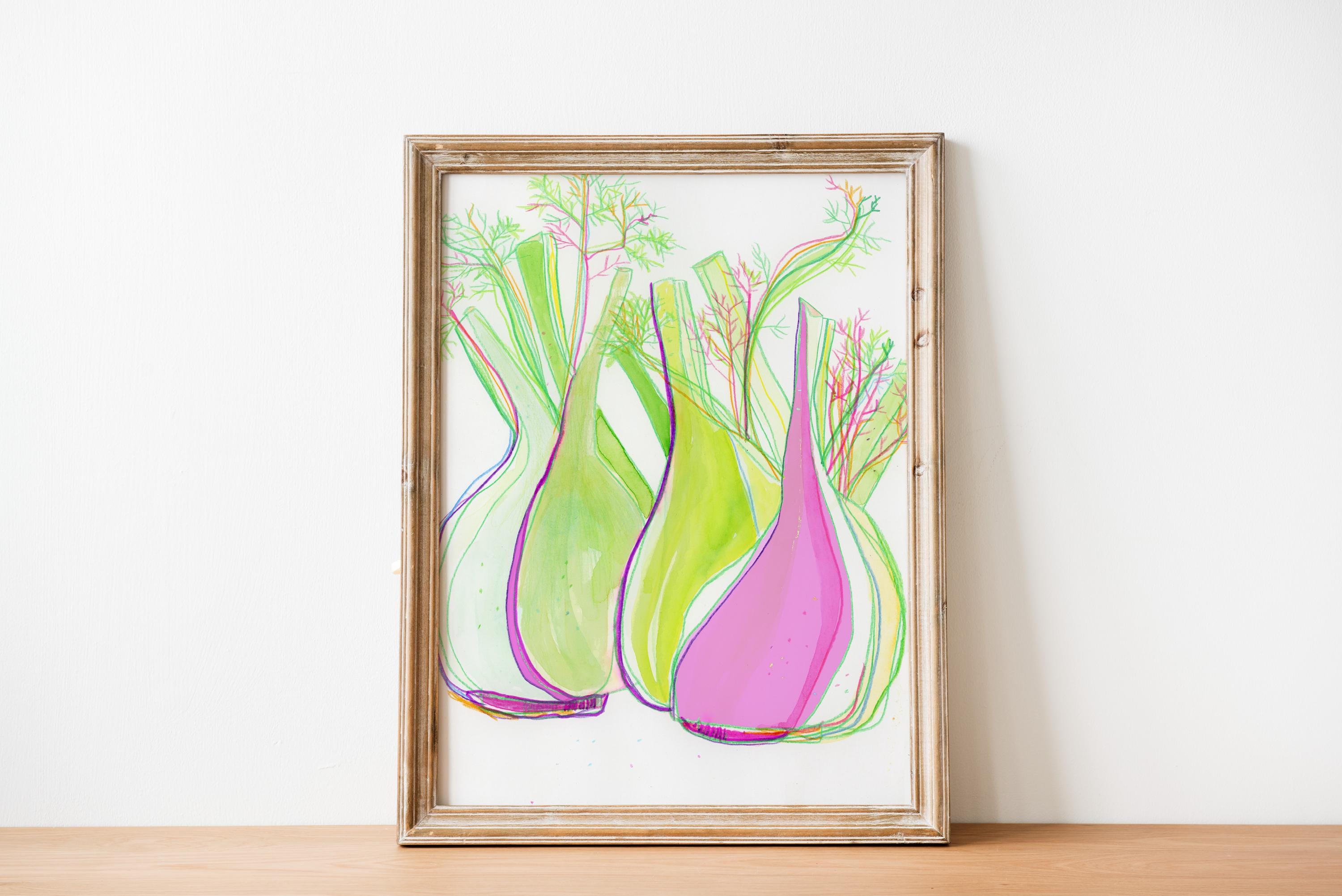 Turnip Vegetable Art Prints, Kitchen Prints Decor Food Poster, Carrots ...
