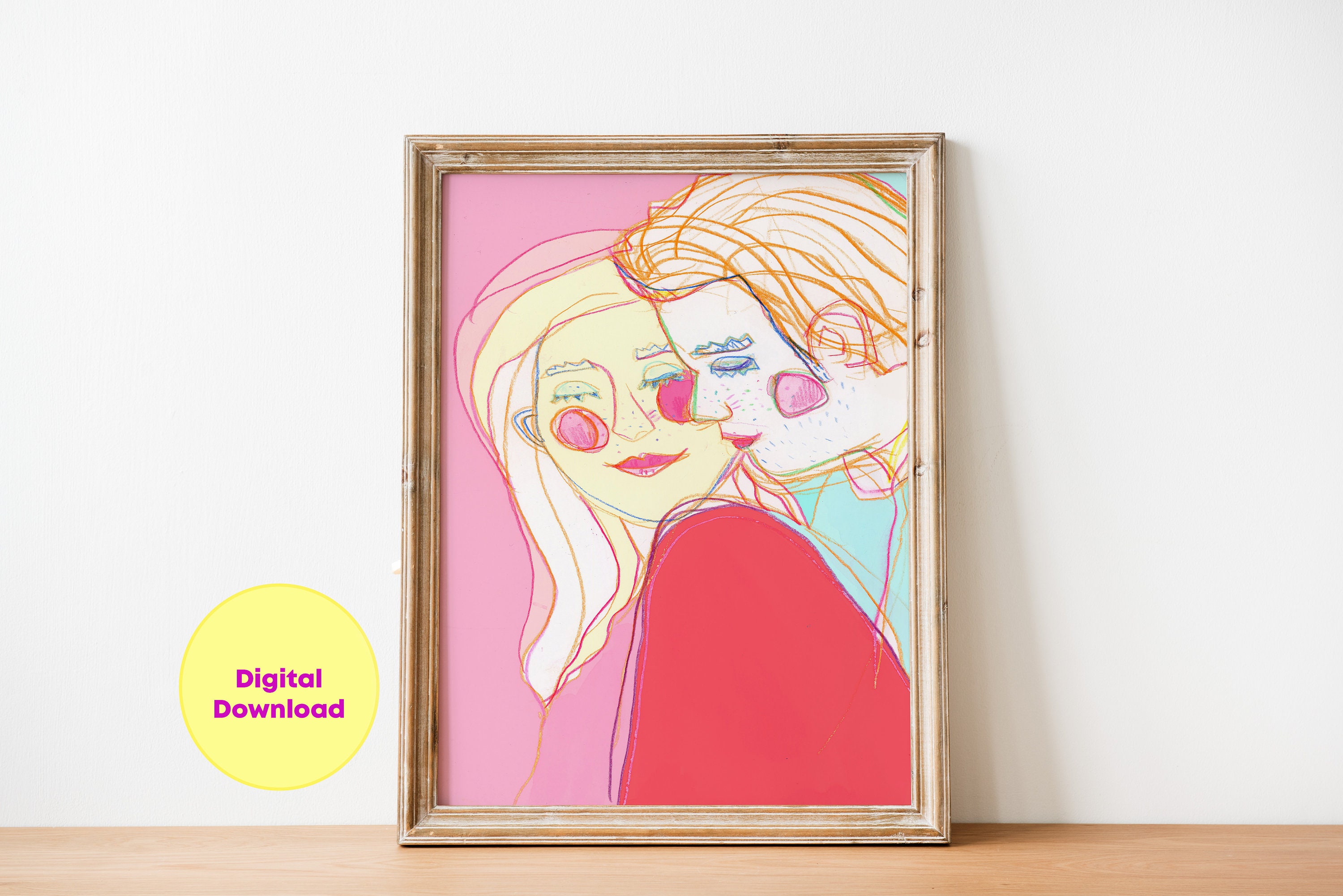 Loving Couple Wall Art , Romantic Couple Prints, Printable Painting ...