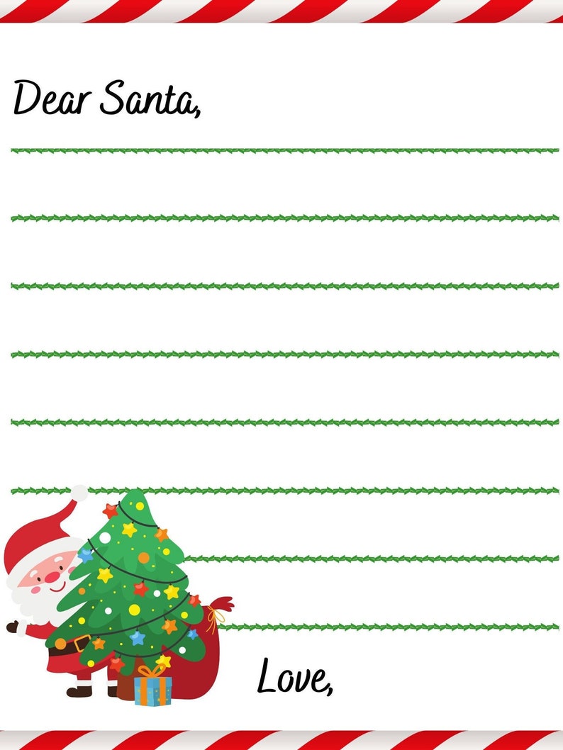 Printable Children's Letter to Santa - Etsy