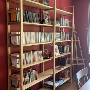 Handmade Solid Wood Open Bookcase Scandinavian Bookshelf Decorative ...