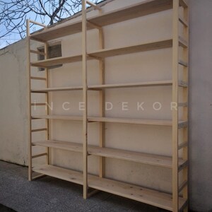 Handmade Solid Wood Open Bookcase Scandinavian Bookshelf Decorative ...