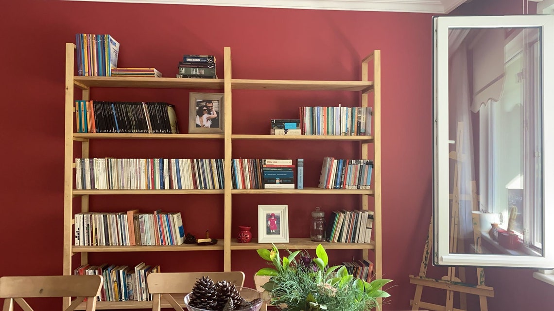 Handmade Solid Wood Open Bookcase Scandinavian Bookshelf Decorative ...