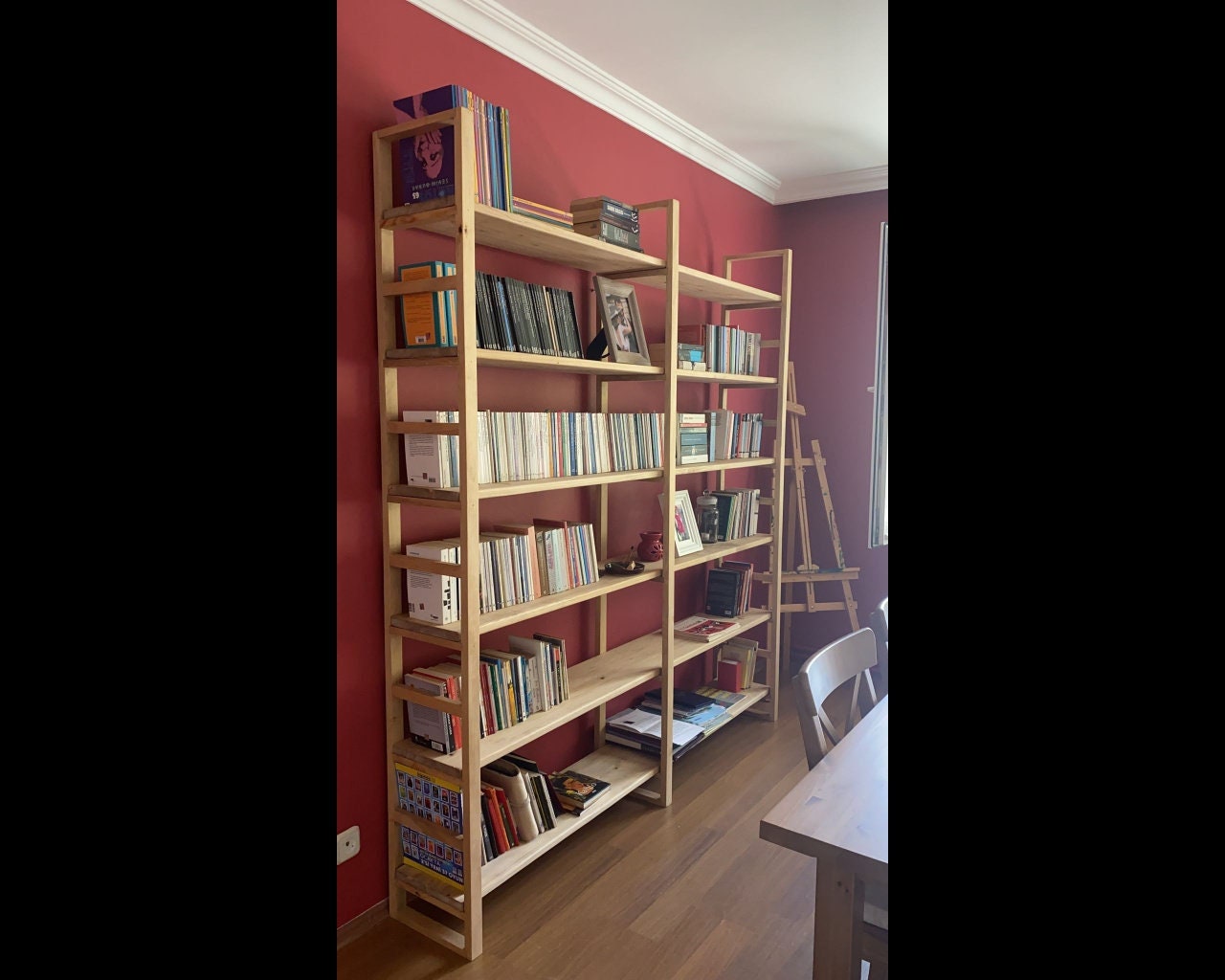 Handmade Solid Wood Open Bookcase Scandinavian Bookshelf Decorative ...