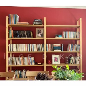Handmade Solid Wood Open Bookcase Scandinavian Bookshelf Decorative ...