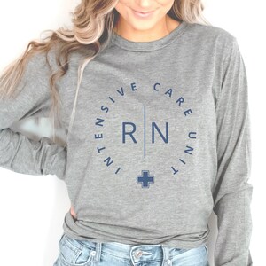 ICU Nurse Long Sleeve Shirt Intensive Care Unit Nurse Shirt ICU Nurse ...
