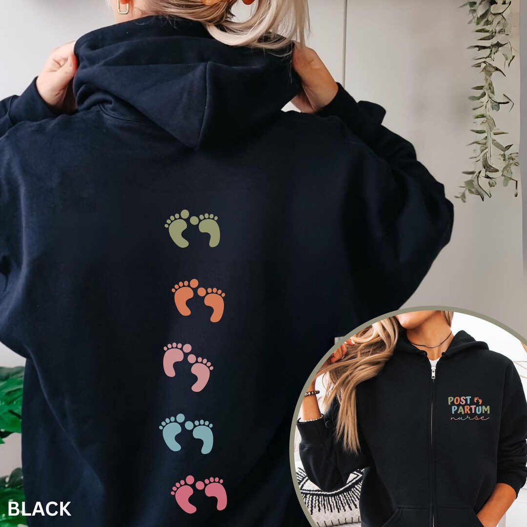 Postpartum Nurse Full Zip Sweatshirt, Postpartum RN Zip up Hoodie ...