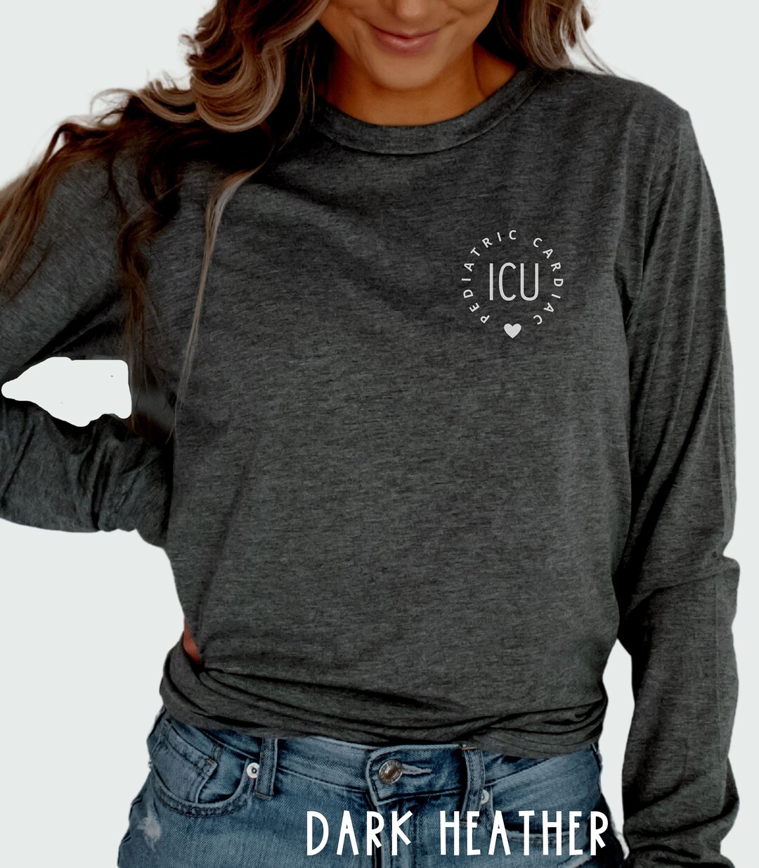 Pediatric Cardiac ICU Nurse Long Sleeve Shirt Pediatric Nurse Shirt ...