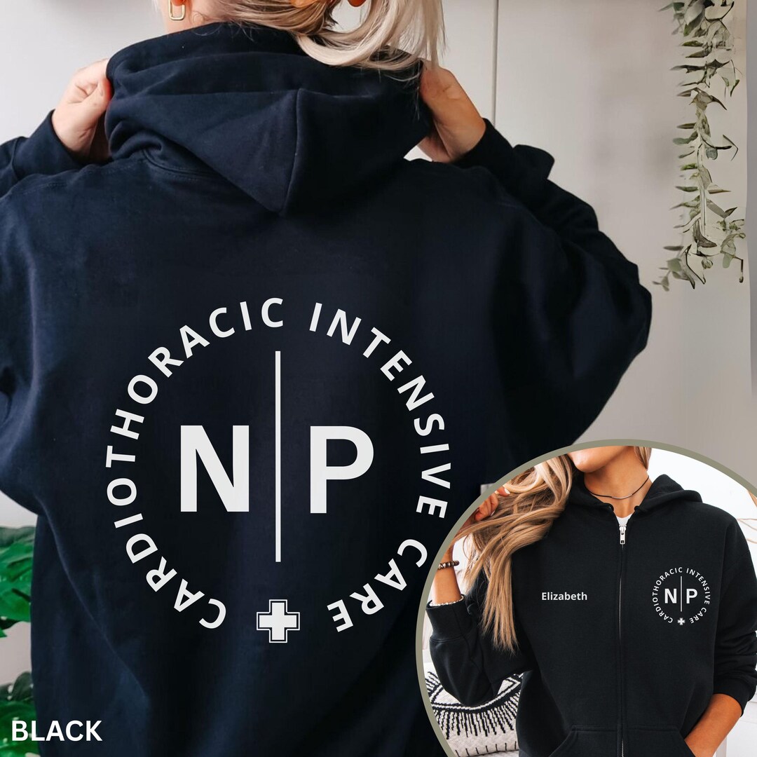 Custom Cardiothoracic ICU Nurse Practitioner Full Zip Hooded Jacket ...
