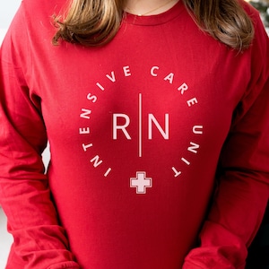 ICU Nurse Long Sleeve Shirt Intensive Care Unit Nurse Shirt ICU Nurse ...