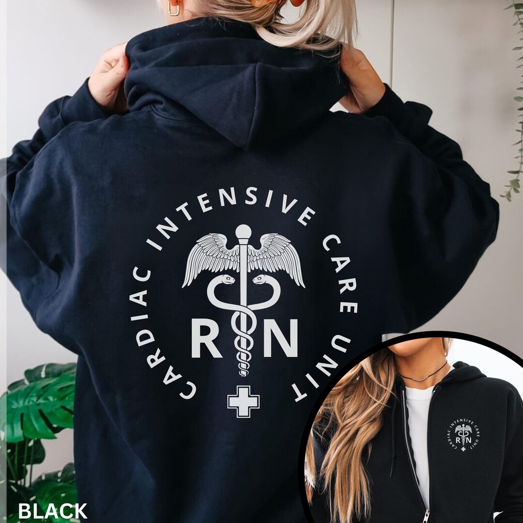 Cardiac Intensive Care Unit Nurse Jacket, Full Zip Sweatshirt, Cardiac ...