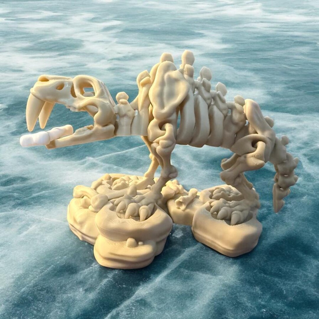 Customized Articulating Saber Tooth Skeleton Flexi Custom Color Options ...