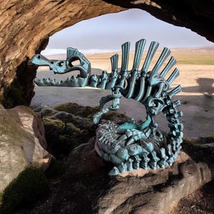 Articulating Spinosaurus Skelly Custom 3D Printed With Fish and ...