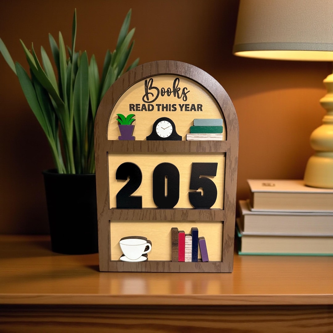 Books Read Counter | Wooden Reading Counter With Number Tiles & Colored ...