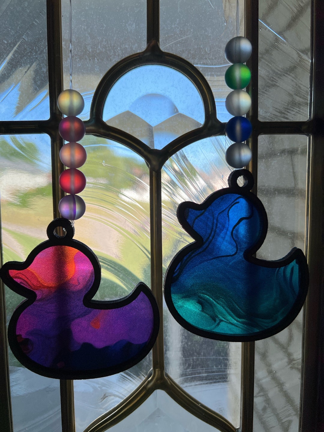 Mini Rubber Duck Car Charm/suncatcher – 'duck Duck Jeep' Wood and ...