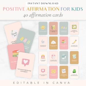 Affirmation Cards for Kids, Positive Affirmation for Kindergarten, Back ...