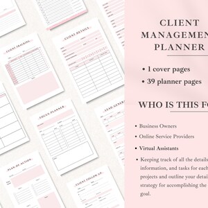 Client Management Business Planner Client Tracker Client - Etsy
