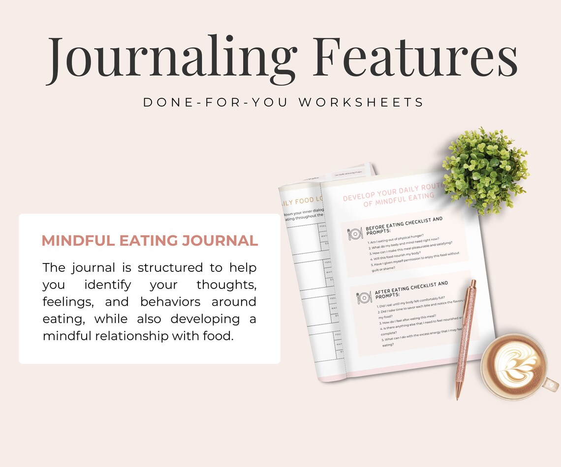 Mindful Eating Journal, Canva Templates, Coaching Toolkits, Mindful ...