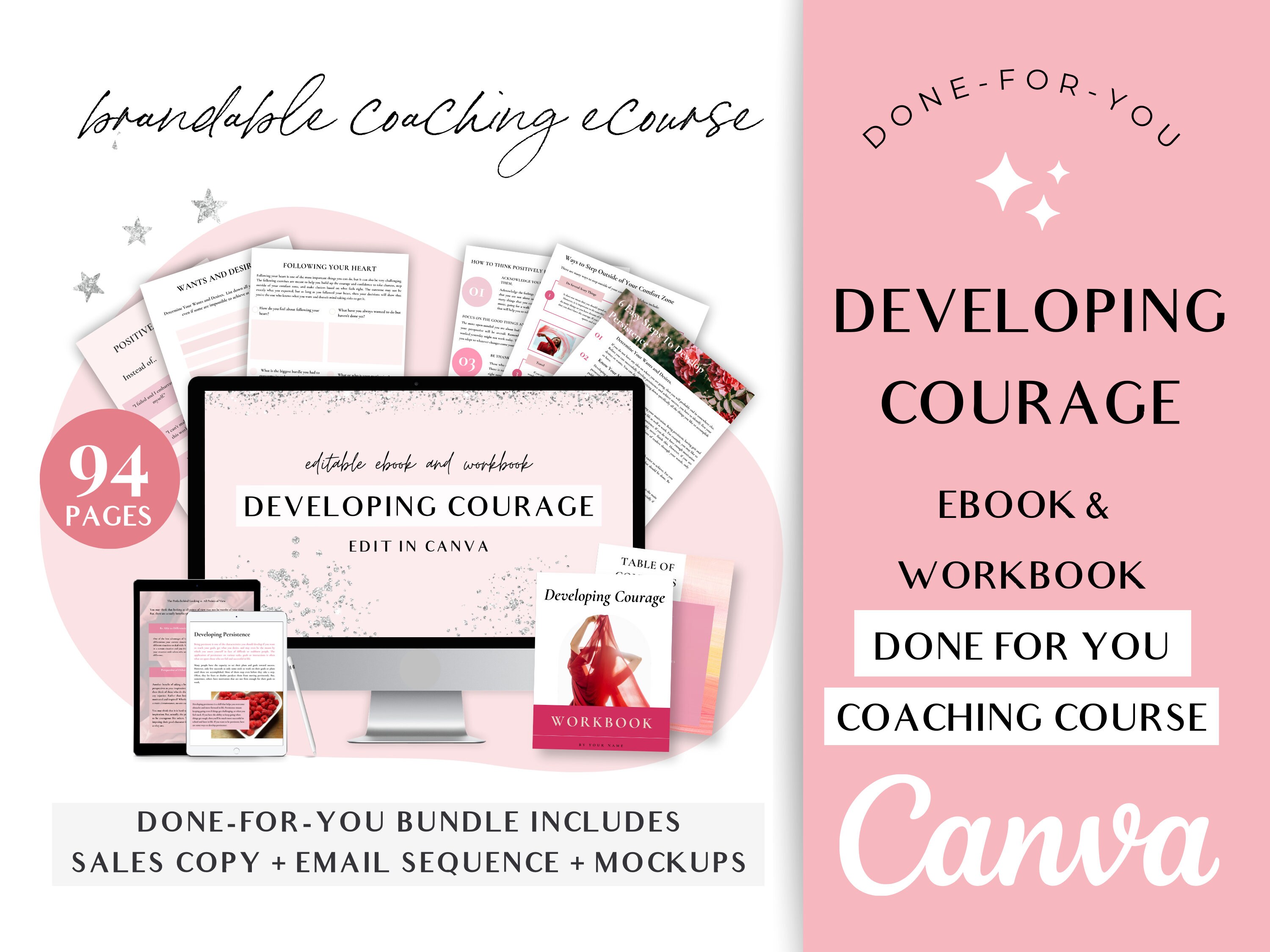 Developing Courage Brandable Ecourse for Coaches Done for - Etsy