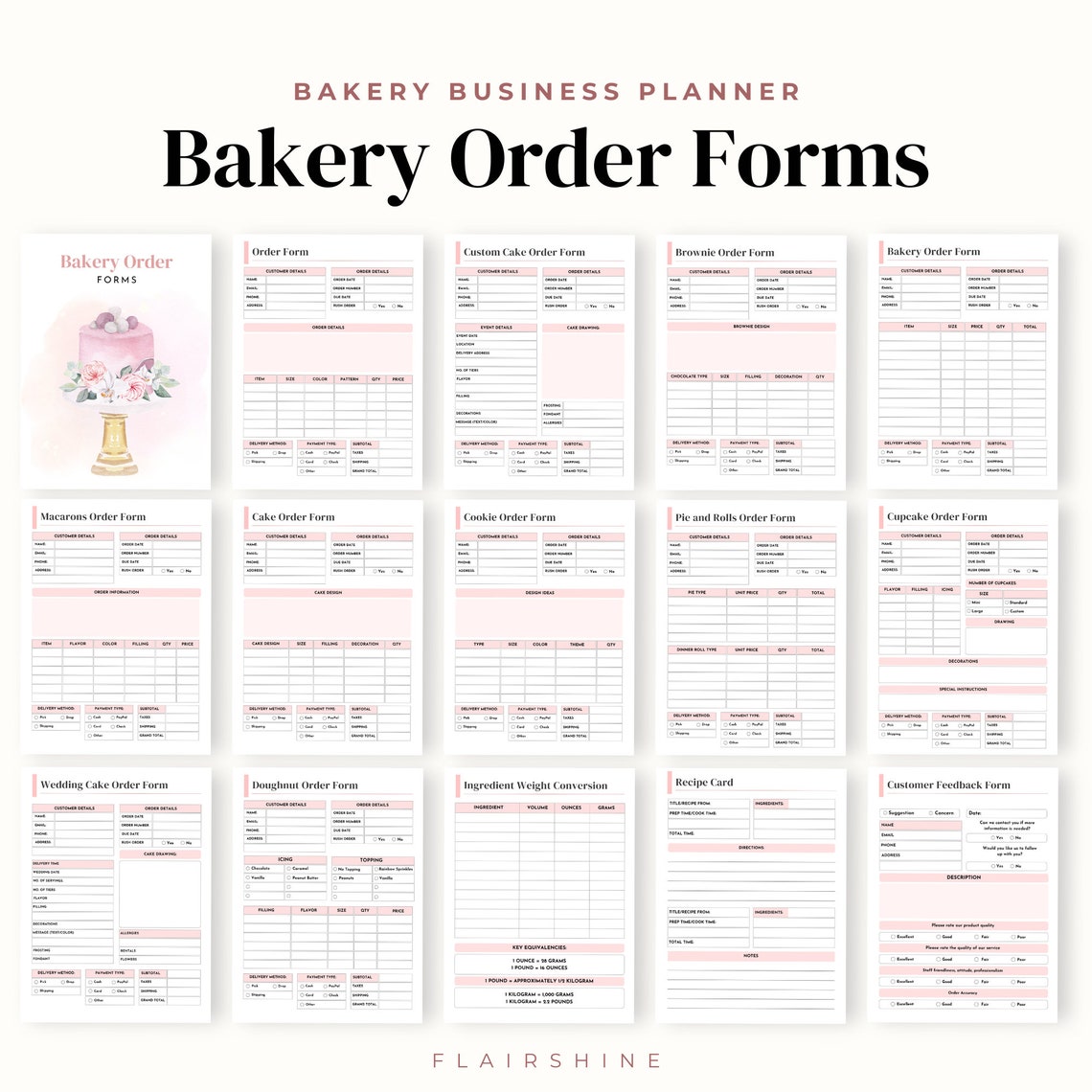 Bakery Business Management Planner, Home Bakery Business, Bakery Order ...
